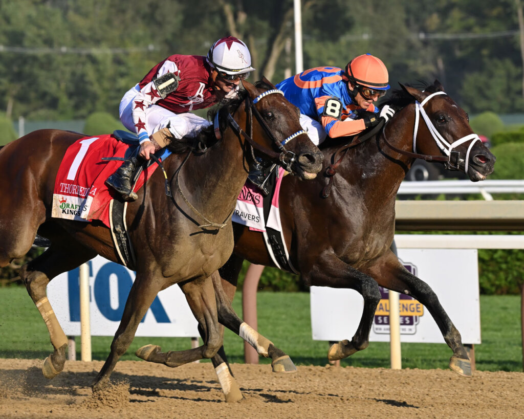 Fierceness withstands late surge of Thorpedo Anna in Travers for the ...