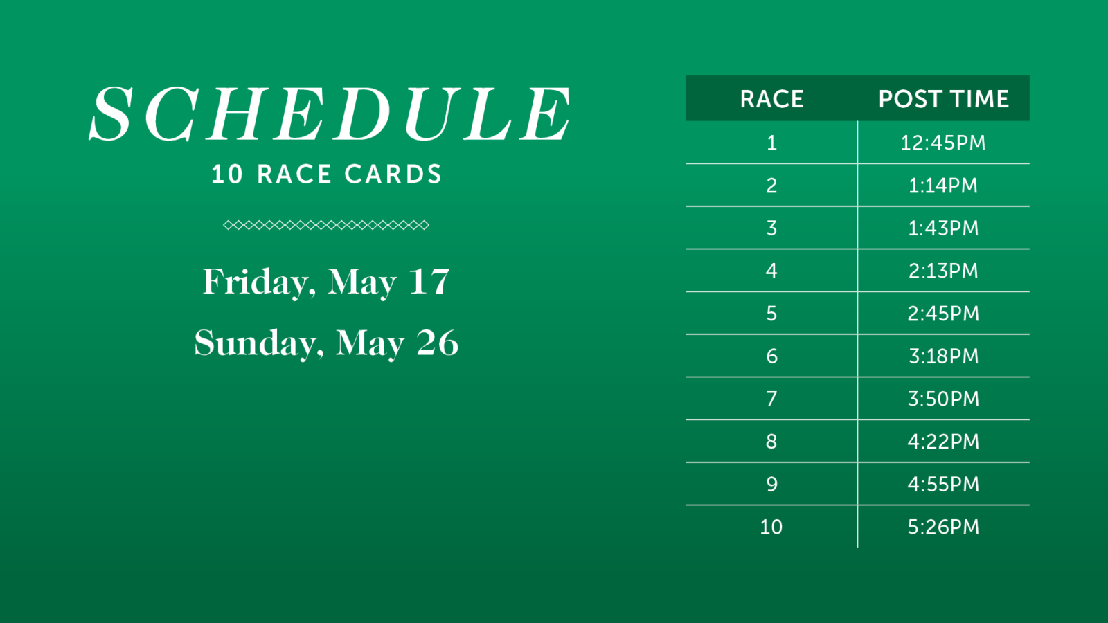 Live Racing | Calendar Events | Events | Spring Meet May