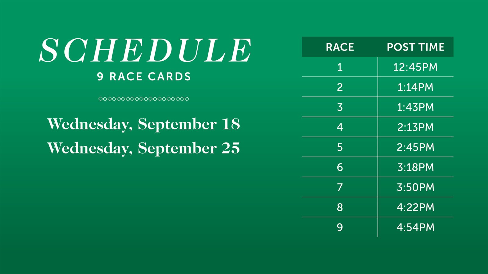 Live Racing | Calendar Events | Events | September Meet