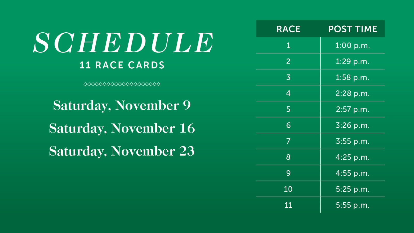 Live Racing | Calendar Events | Events | Fall Meet