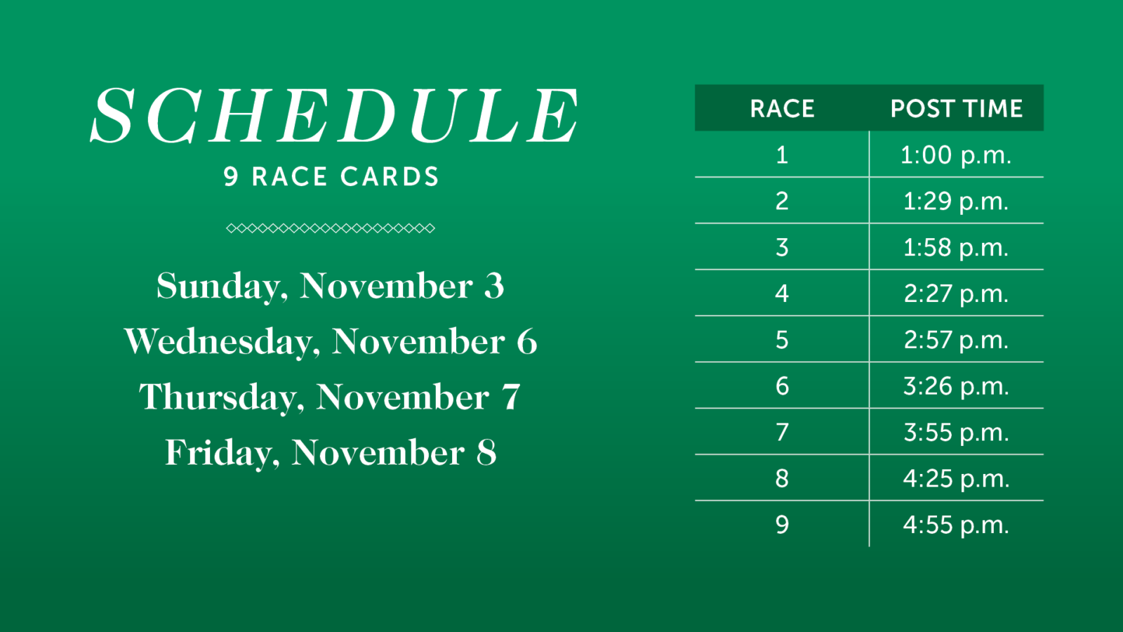 Live Racing | Calendar Events | Events | Fall Meet