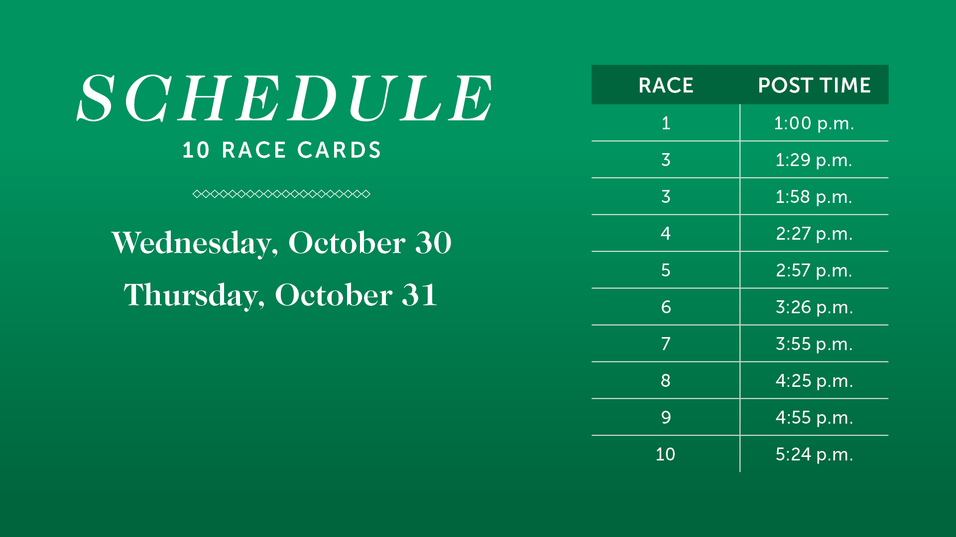 Live Racing | Calendar Events | Events | Fall Meet